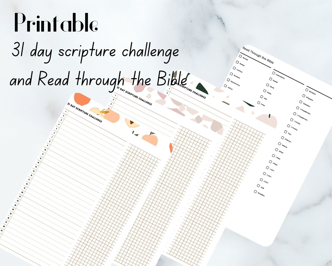 Bible Reading Checklist, Scripture Challenge, Bible Study Planner ...