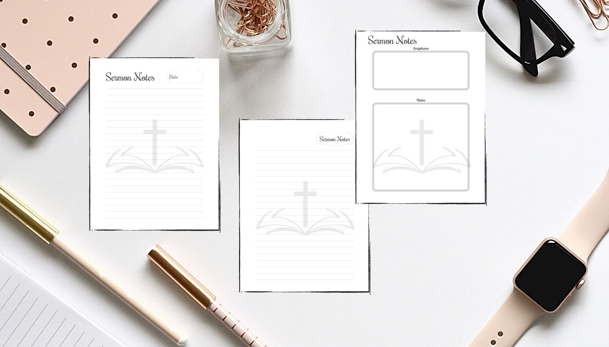 Christian Notepad, Bible Study Notepad, Bible Study Worksheet, Sermon ...