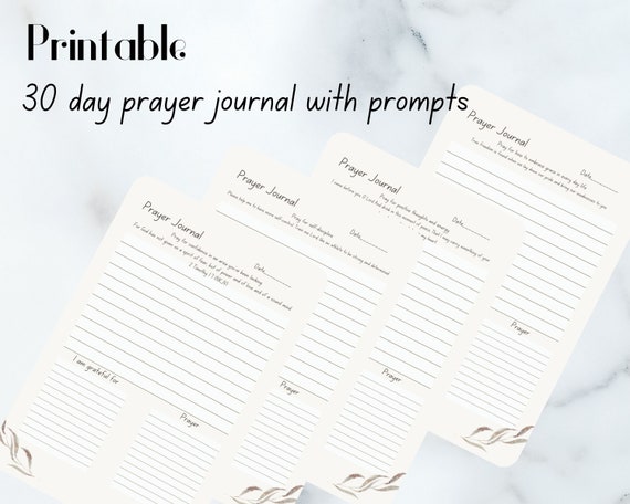 30 Day Printable Prayer Journal Prayer Sermons Scriptures Etsy