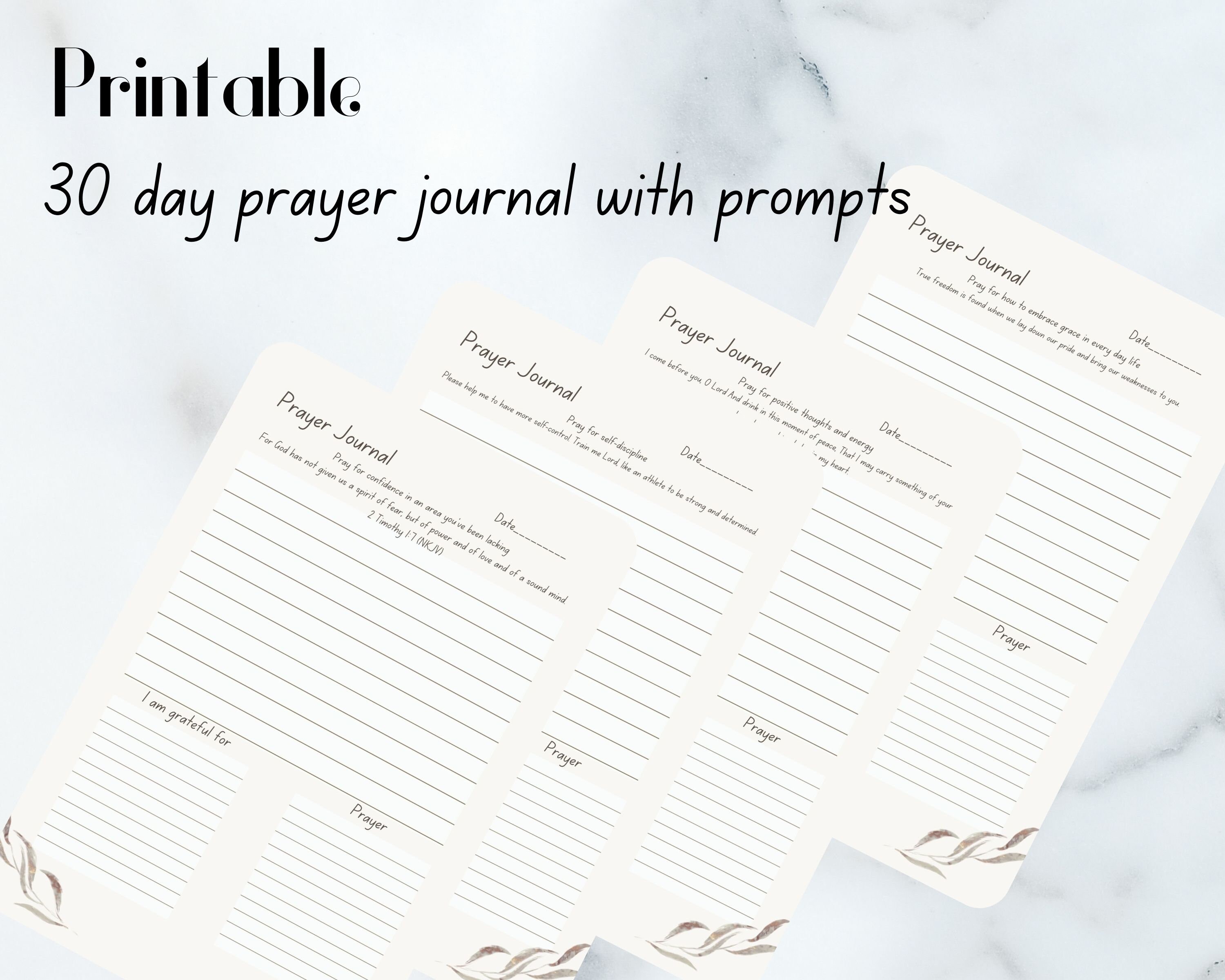 30 Day Printable Prayer Journal ,prayer Sermons, Scriptures, Devotional ...