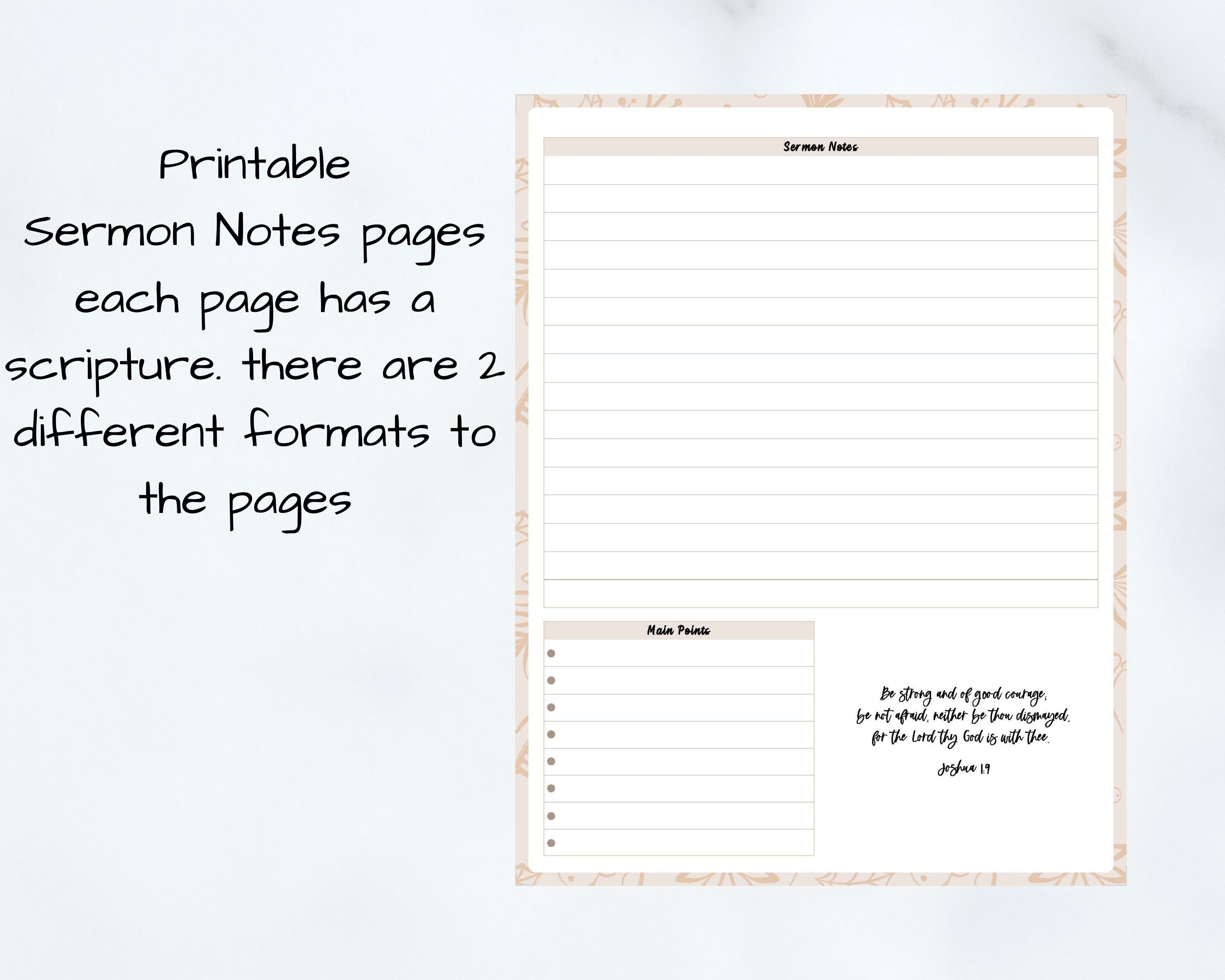 Printable Sermon Notes, Bible Study Template, Sermon Journal, Printable ...