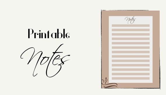 Faith Printable Notes in Beige 3 Sizes of Pdfs - Etsy