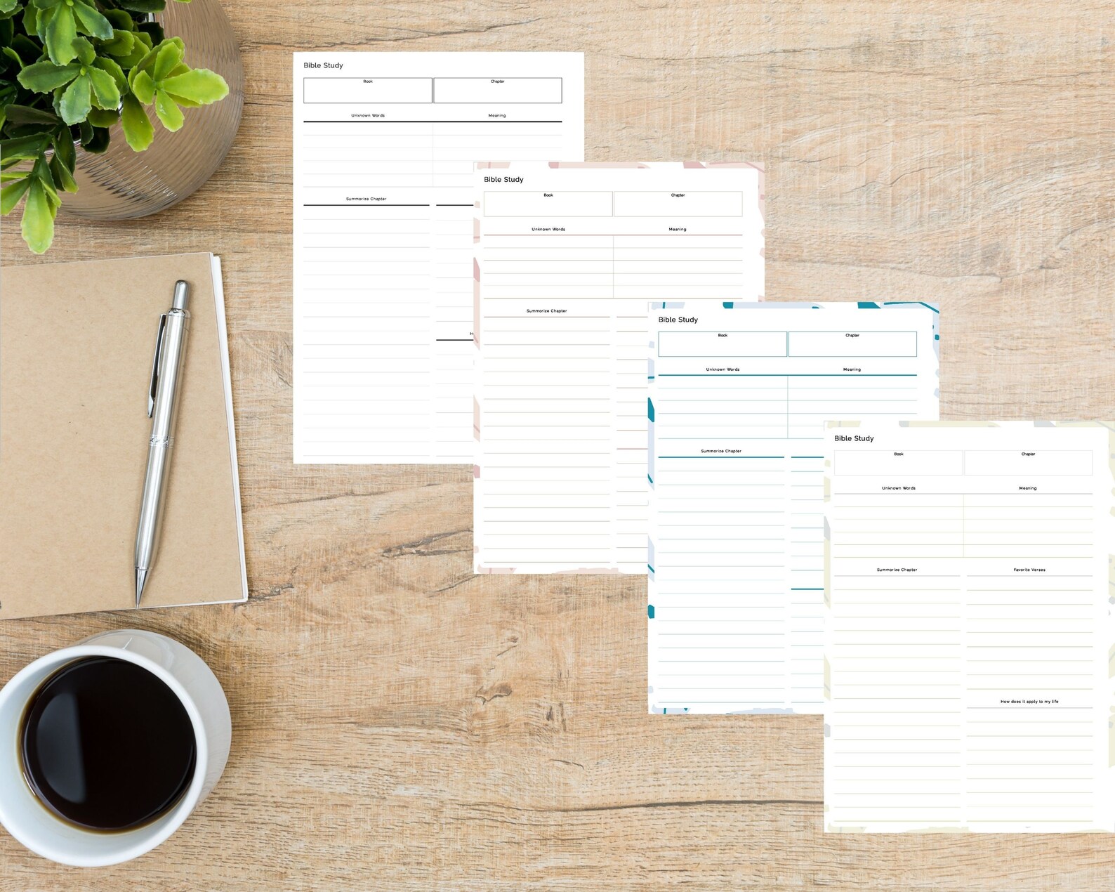 Bible Study Handout, Bible Study Template, Bible Reading , A4, A5 ...