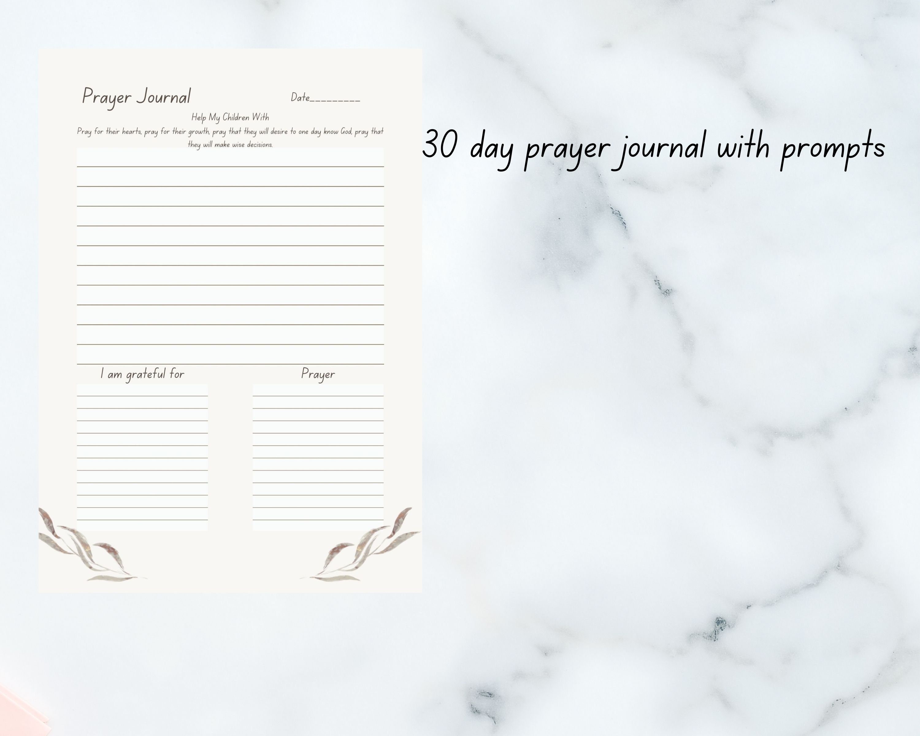 30 Day Printable Prayer Journal ,prayer Sermons, Scriptures, Devotional ...