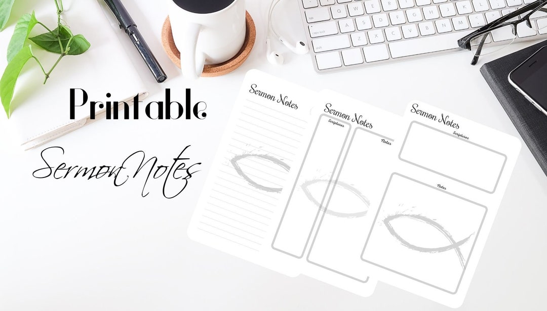 Sermon Notes, Bible Study Notepad, Bible Study Worksheet, Scripture ...