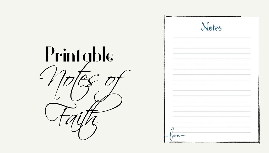 Digital Download Notes of Faith in Blue - Etsy