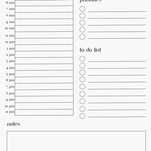 Daily Routine Planner Digital Download Notes Weekly Tracker - Etsy