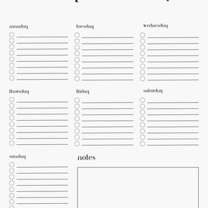 Daily Routine Planner Digital Download Notes Weekly Tracker - Etsy