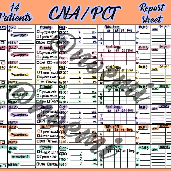 Pct Report Sheet - Etsy
