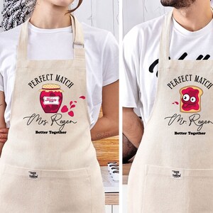 Custom Chef Apron Set Matching Aprons for Couples Perfect Valentine's ...