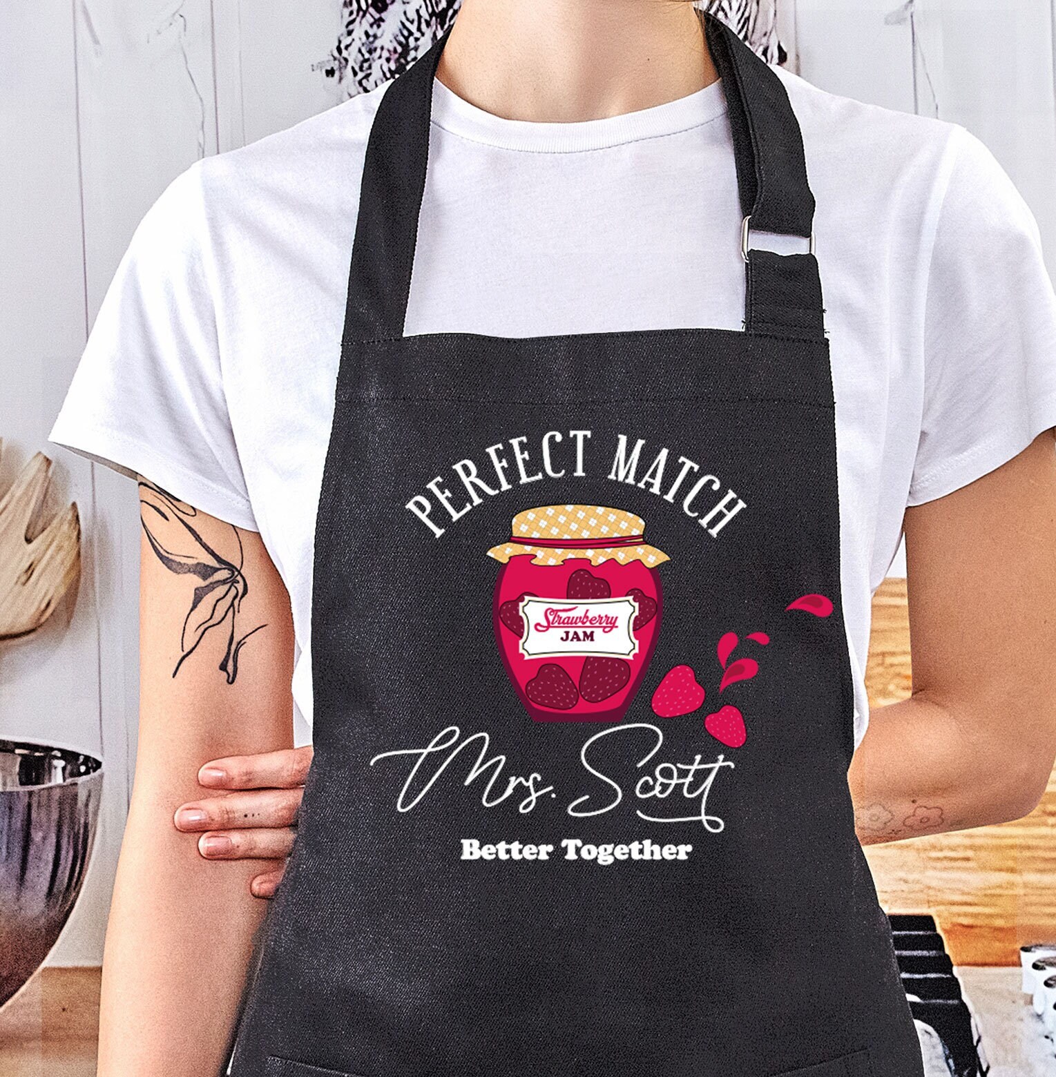 Custom Chef Apron Set Matching Aprons for Couples Perfect Valentine's ...