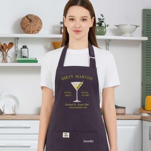 Bartender Eco Friendly Cotton Dirty Martini Apron - Custom Logo ...