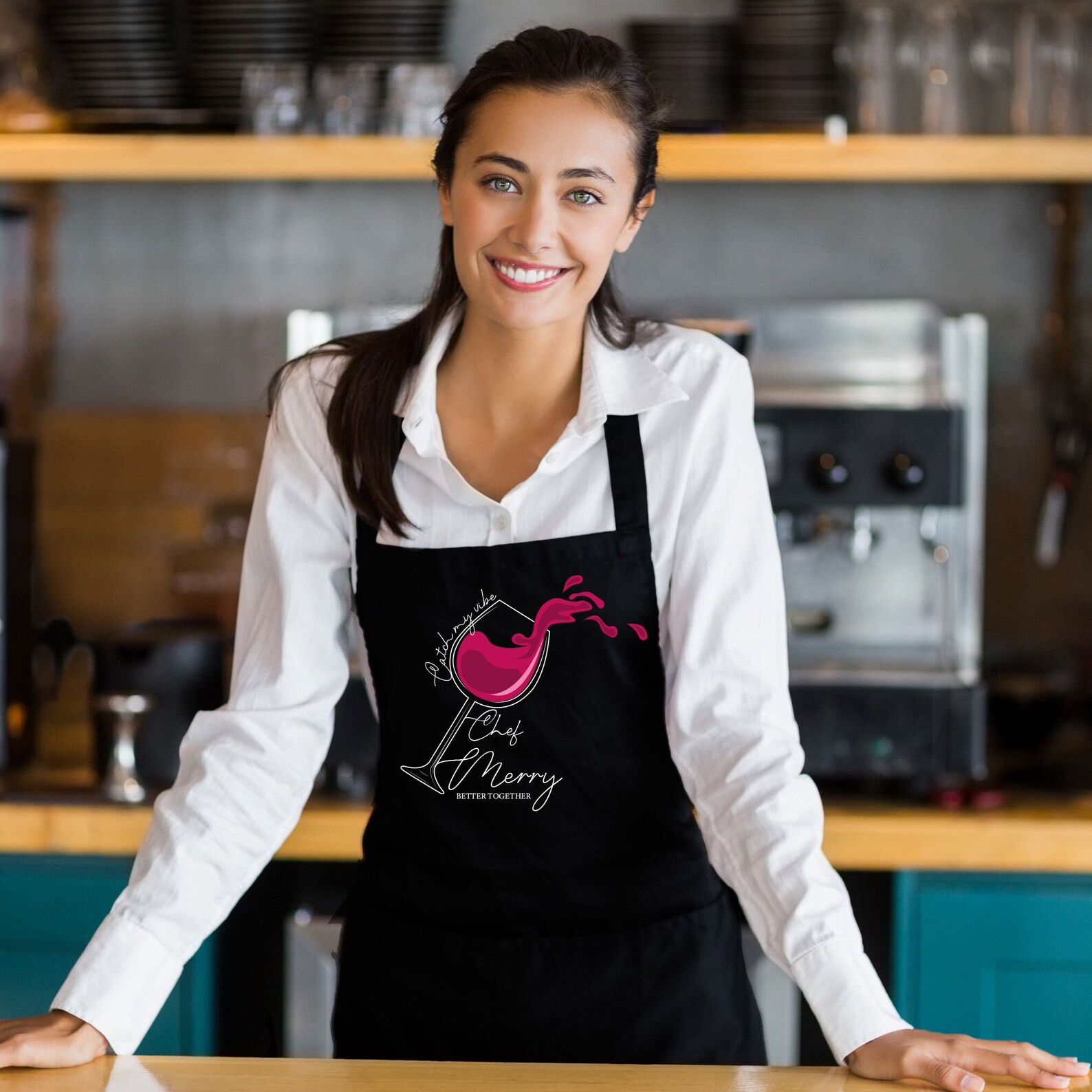 Personalised Christmas Gift Wine Cheese Matching Funny Apron for ...