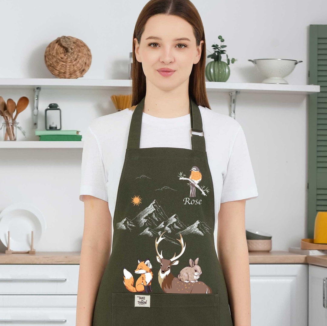 Customizable Jungle Animals Apron for Women and Men Cute Gift Gardening ...