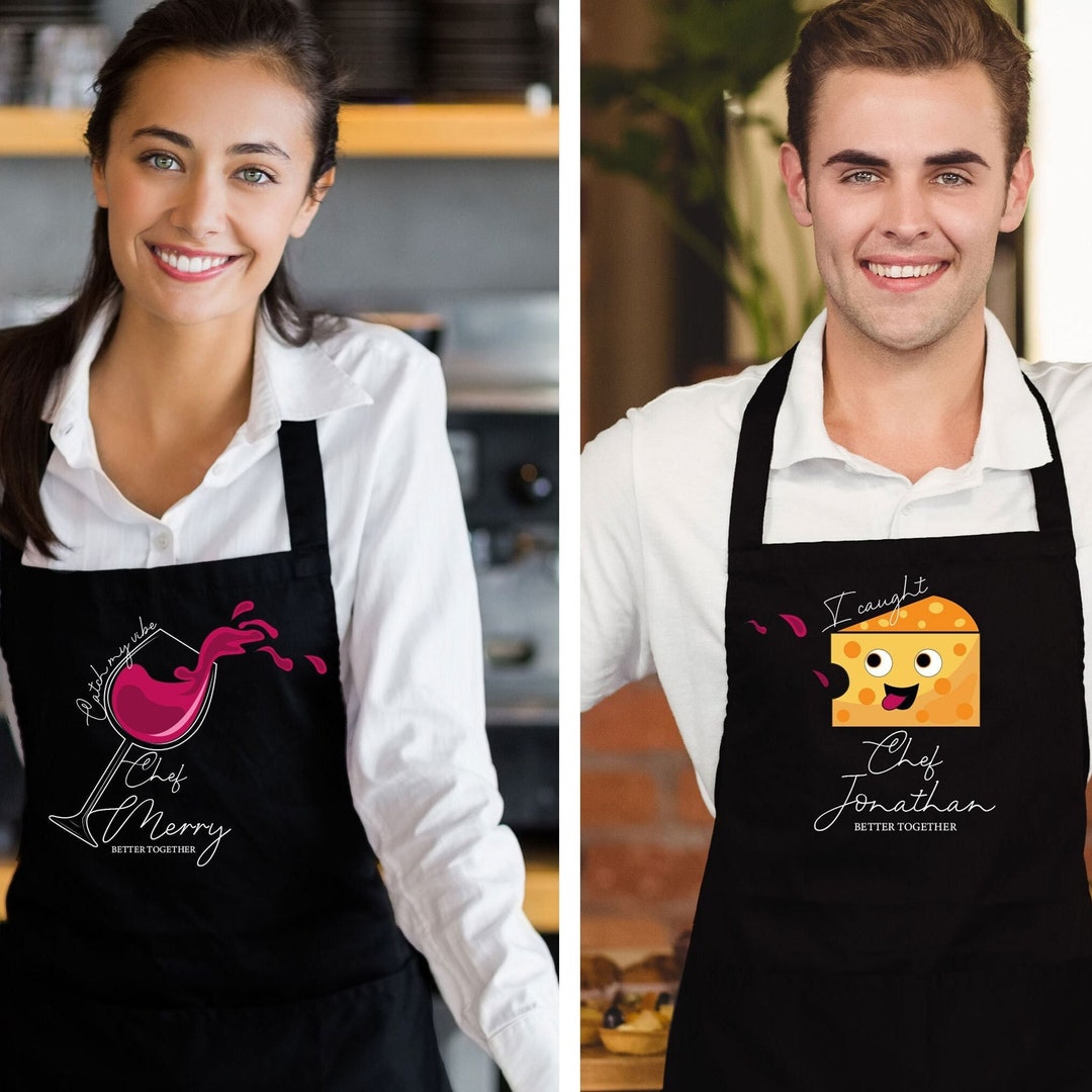 Personalised Christmas Gift Wine Cheese Matching Funny Apron for ...