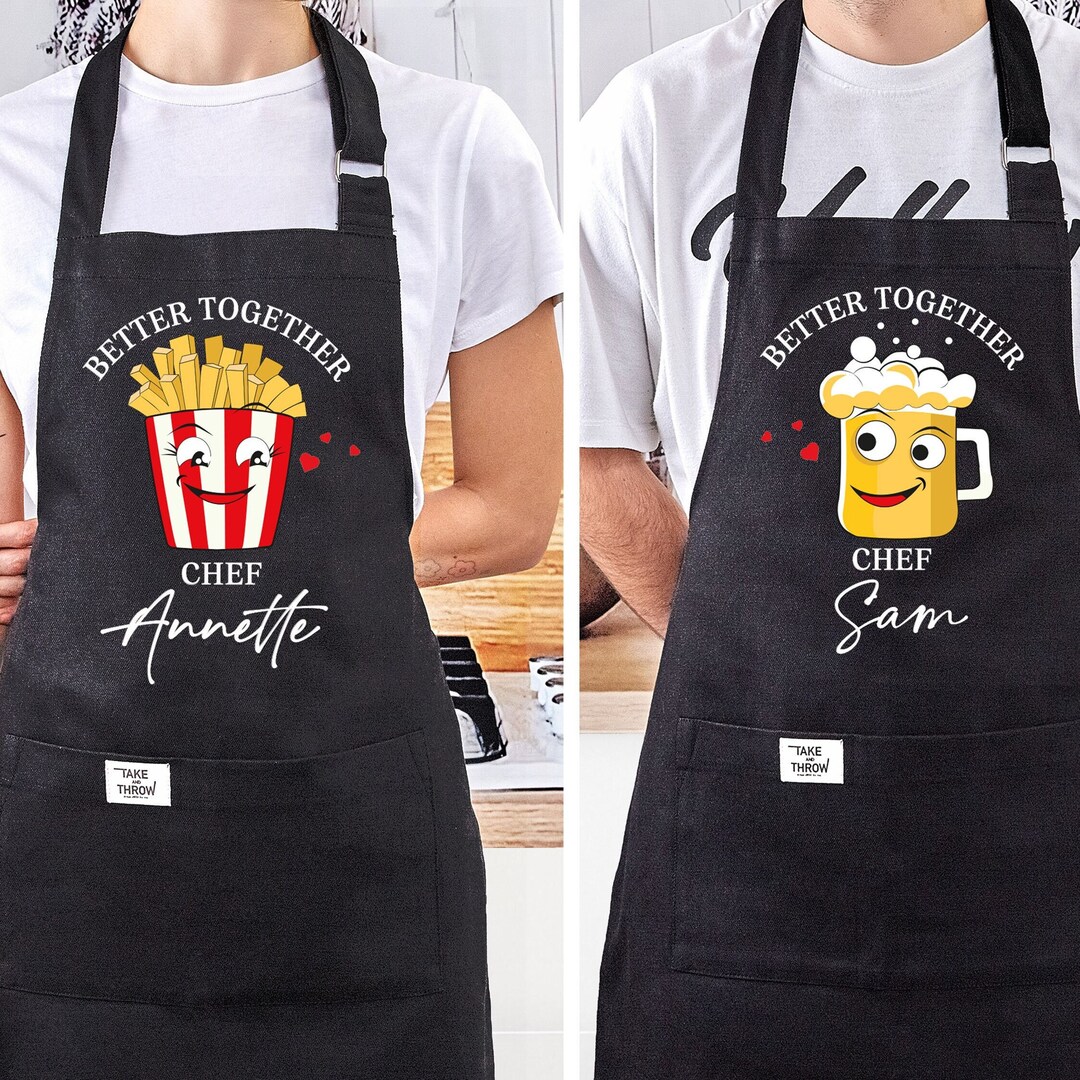 Cheers to Love and Laughter Personalized Matching Aprons for Cooking ...