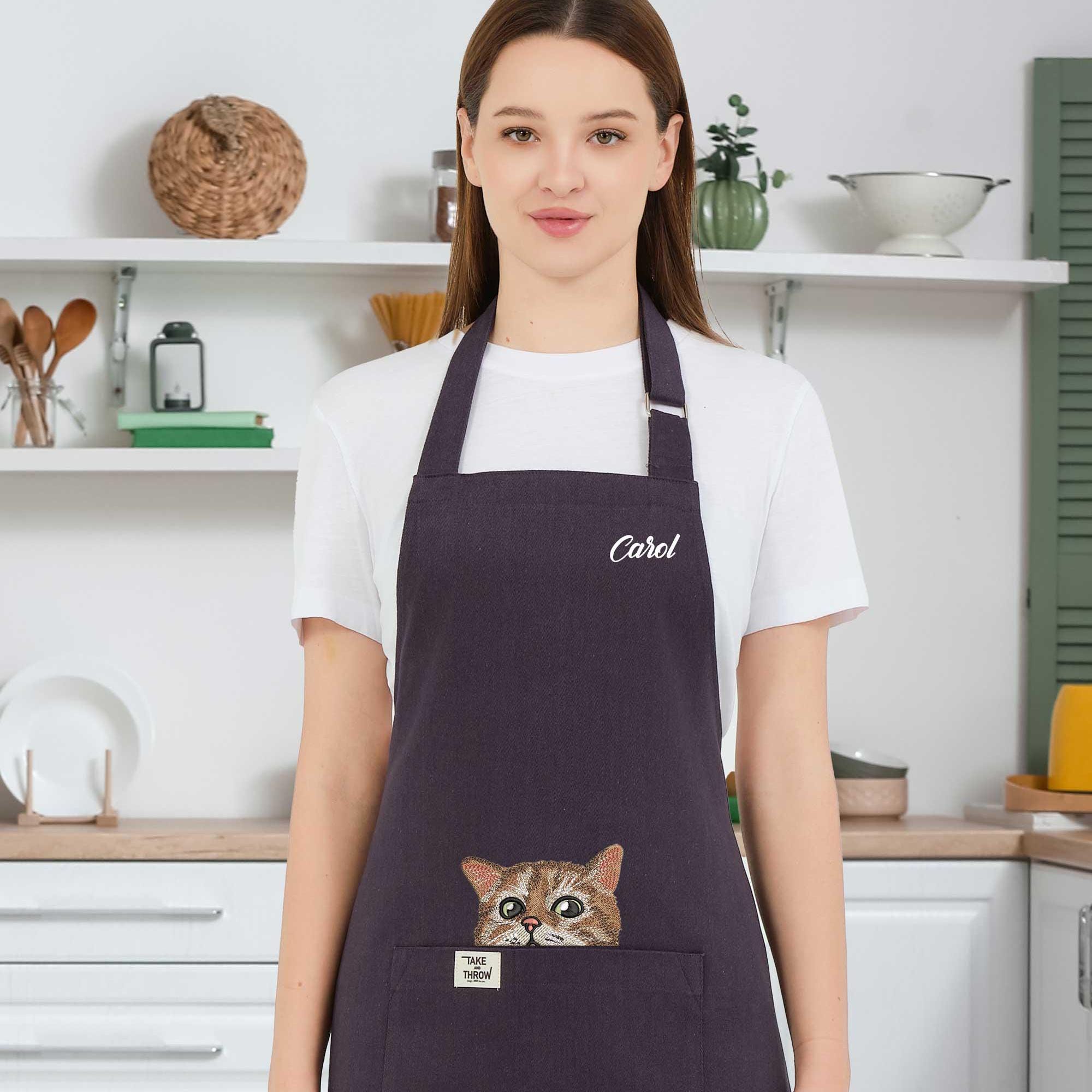 Embroidered Aprons for Women and Men, Custom Pet Portrait - Etsy
