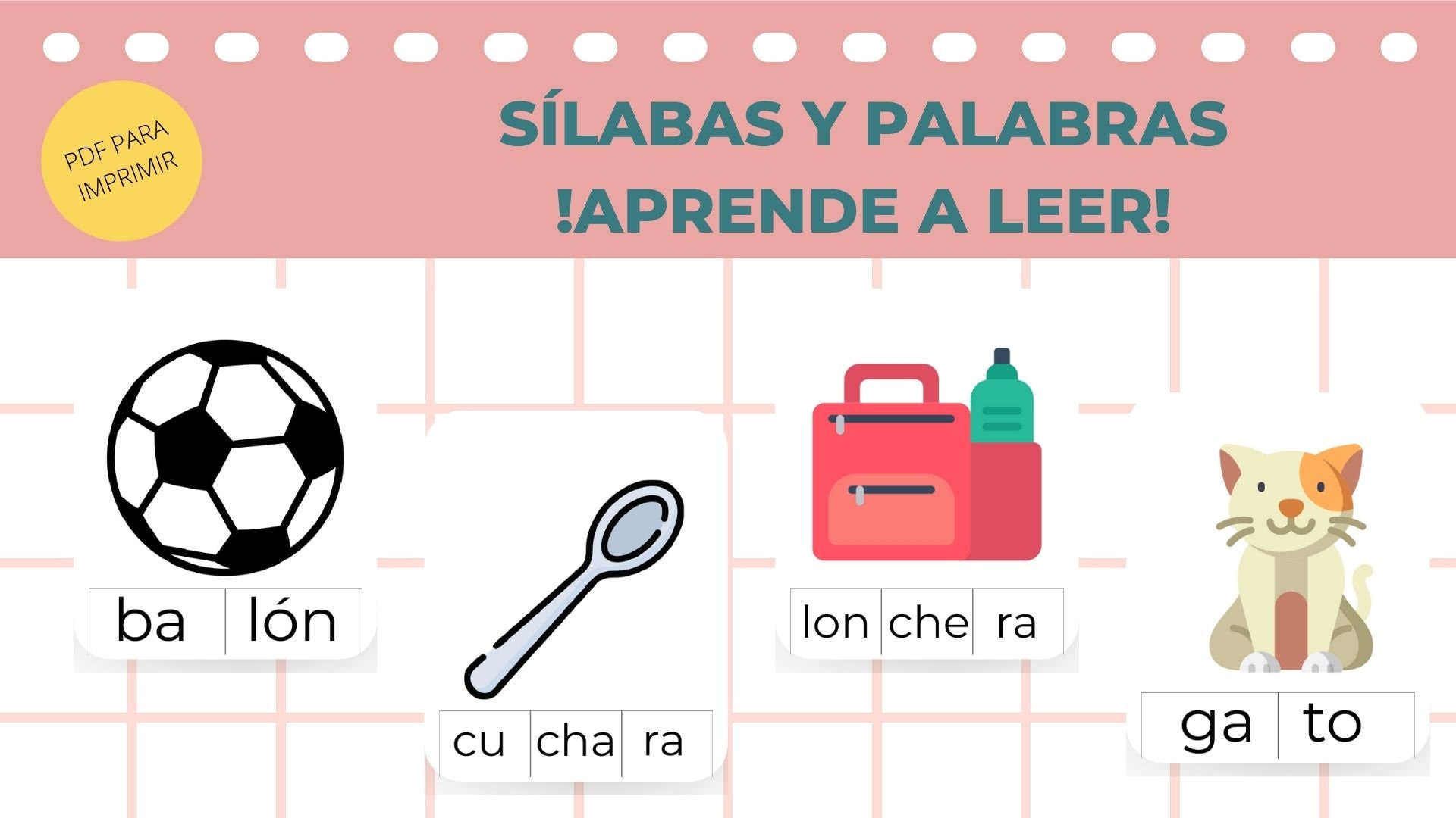 Sílabas y palabras Aprender a Leer, Español, Imprimible Educativo para ...