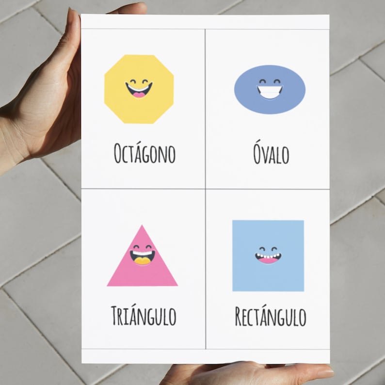 Tarjetas de las figuras geométricas, Tarjetas de preescolar, Figuras ...