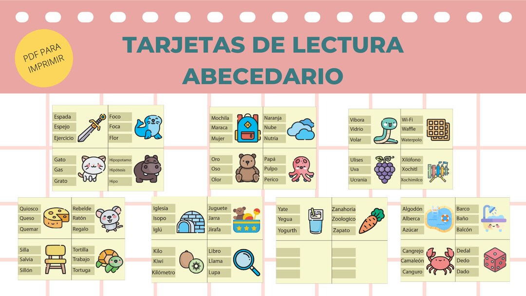 27 Reading Cards, Spanish, Catalan, Alphabet, Literacy, Printable Kids ...