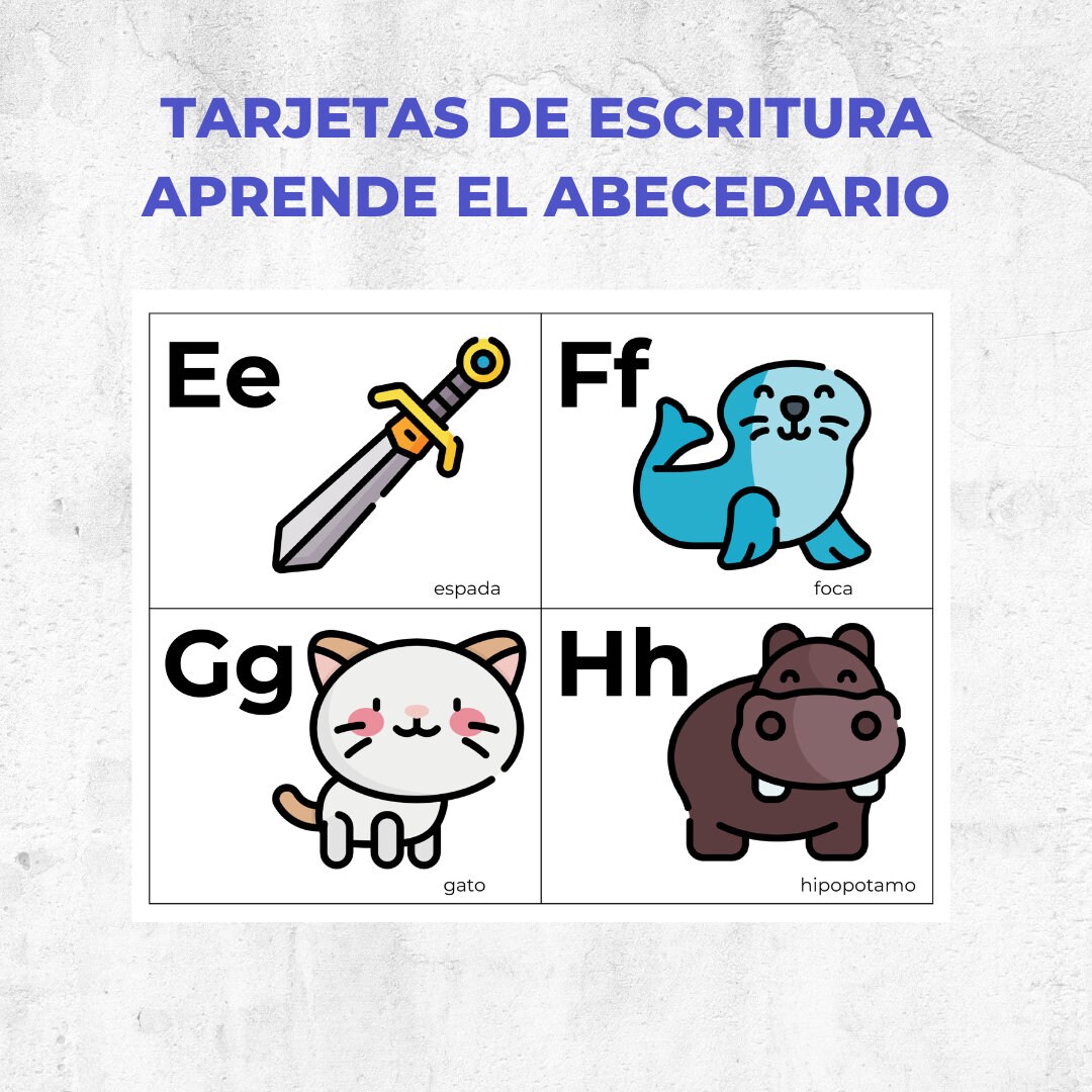 Tarjetas del abecedario, Español, Abecedario, Lectoescritura ...