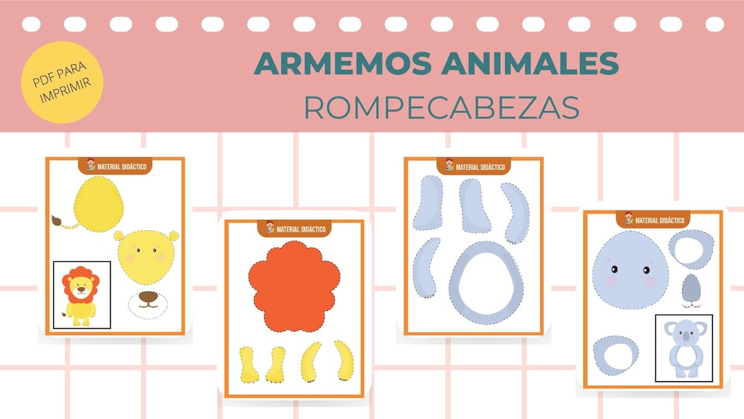 Assembling Animals, Animal Puzzles, Activities for Children, Preschool ...