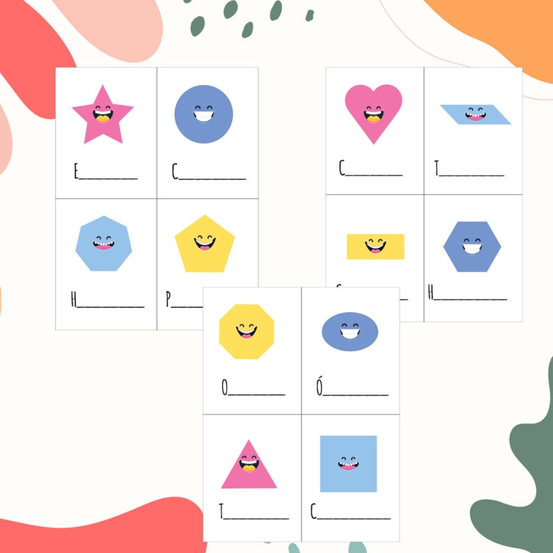 Tarjetas de las figuras geométricas, Tarjetas de preescolar, Figuras ...