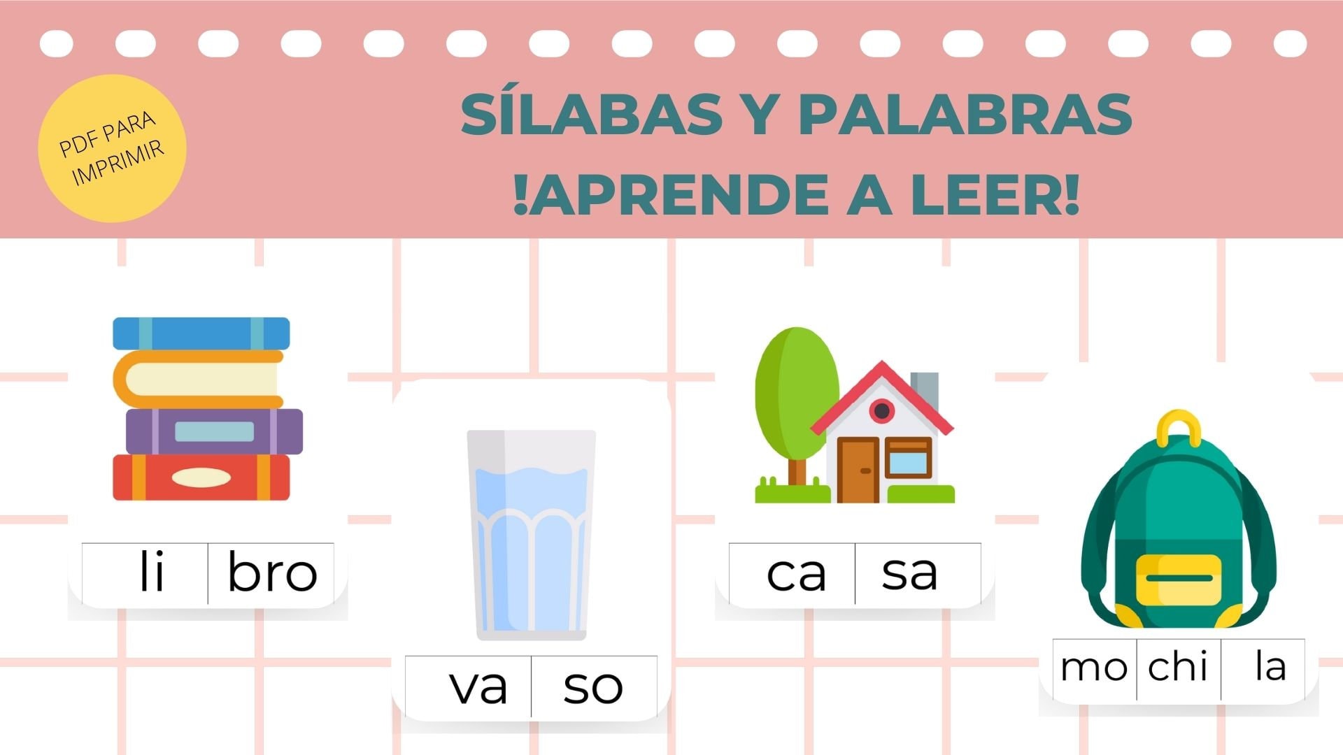 Sílabas y palabras Aprender a Leer Español Imprimible - Etsy España