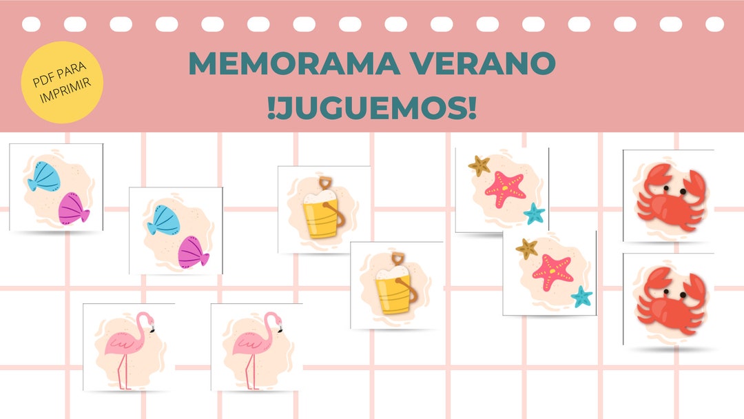 Summer Memorama, Educational Material, Preschool Children, Summer ...