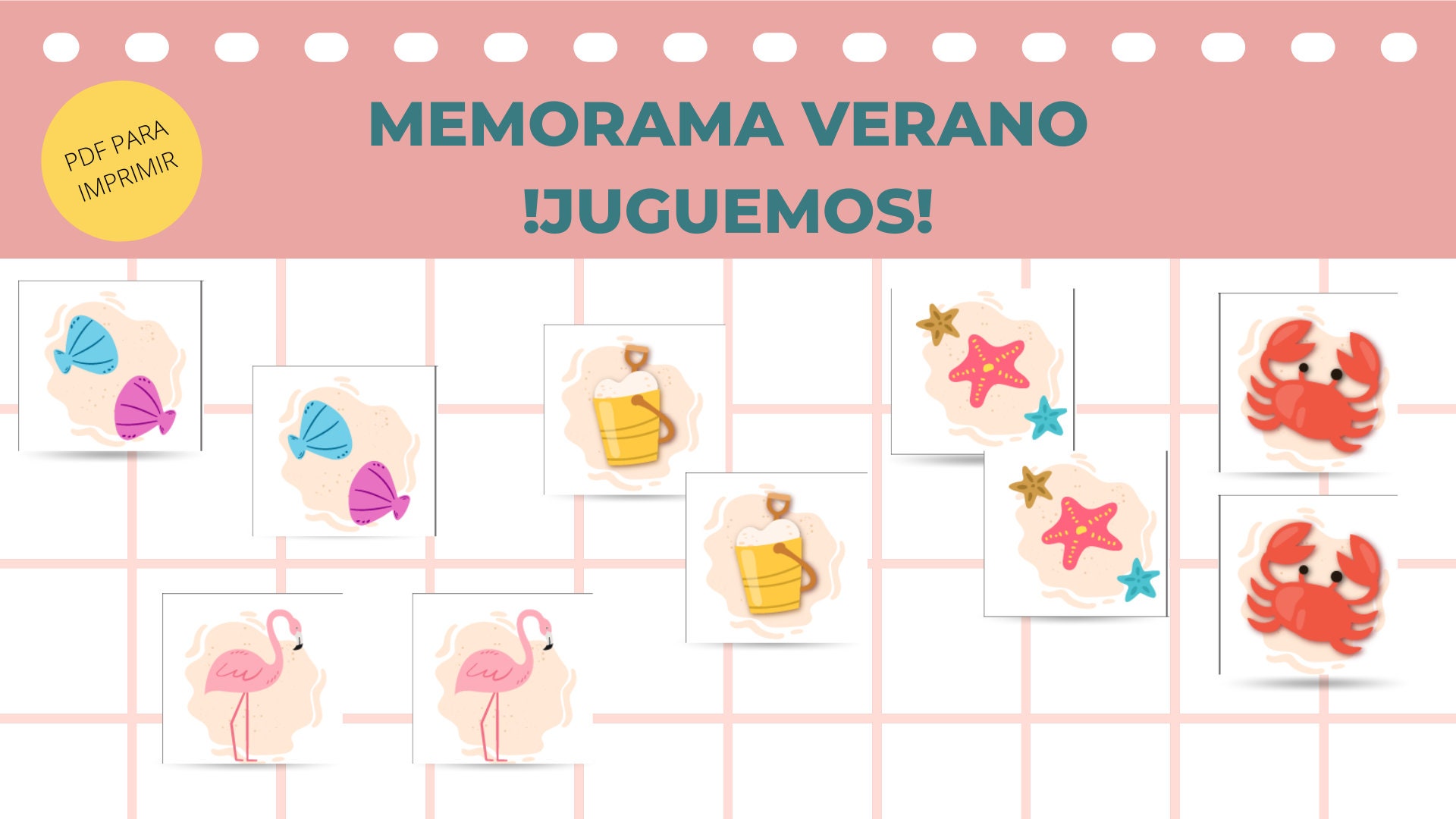 Summer Memorama, Educational Material, Preschool Children, Summer ...