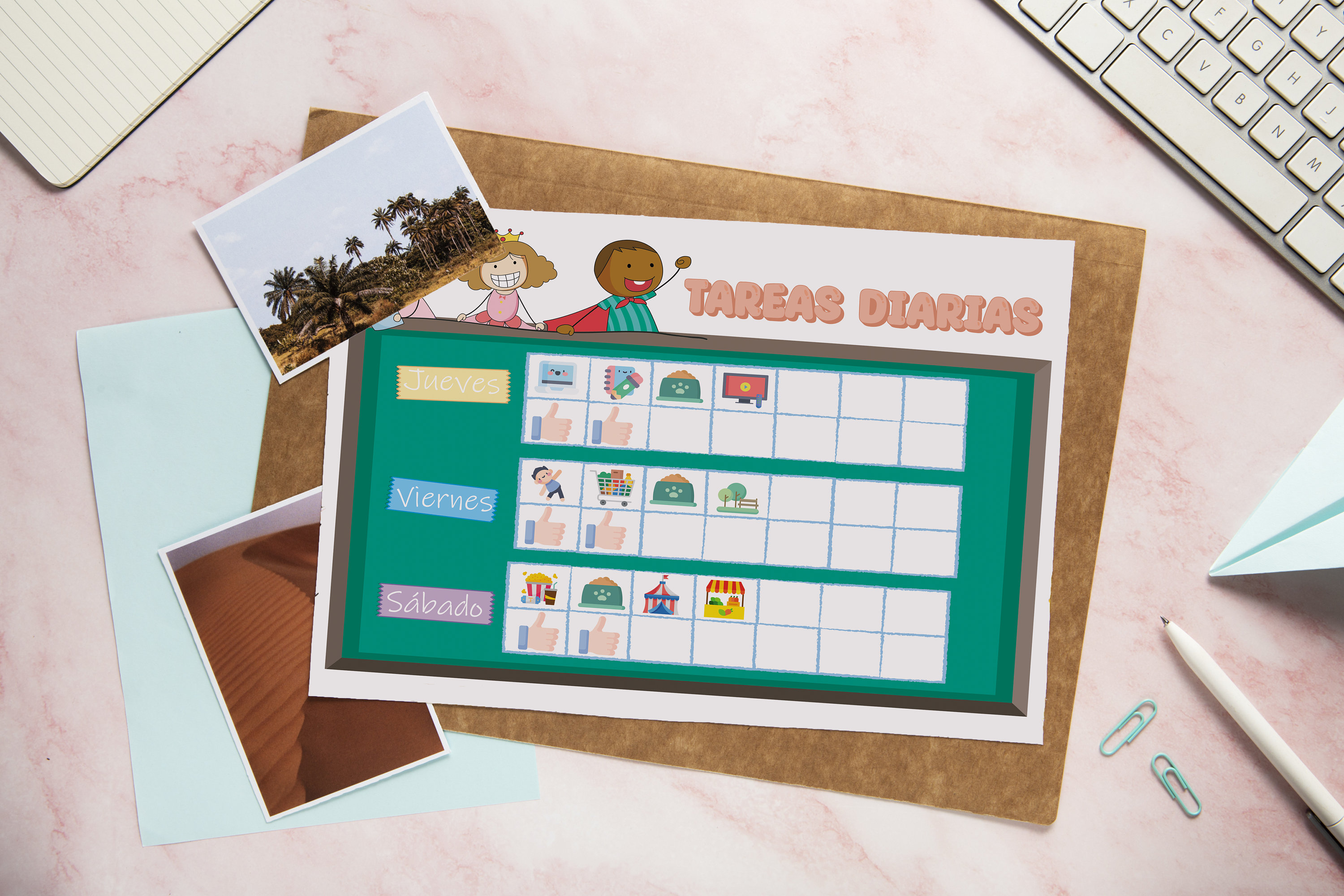 Daily Tasks Template for Kids, Kids Routines, Kids Organization, Daily ...