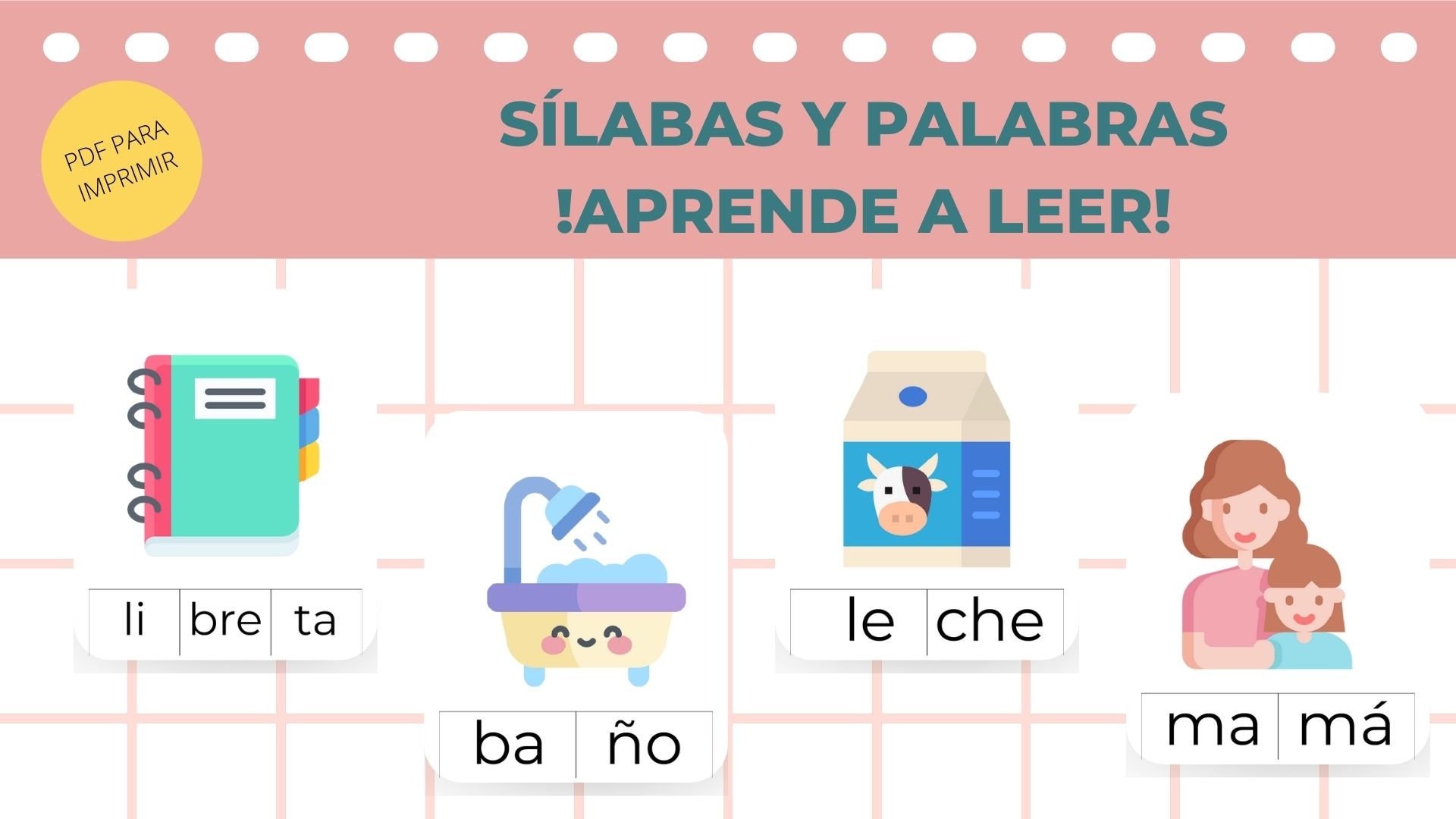 Sílabas y palabras Aprender a Leer Español Imprimible - Etsy España