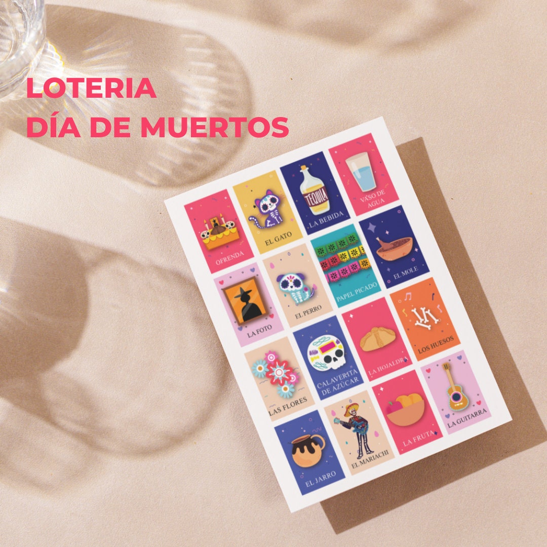 Day of the Dead Lottery, Mexican Lottery, Printables for Kids, Home ...