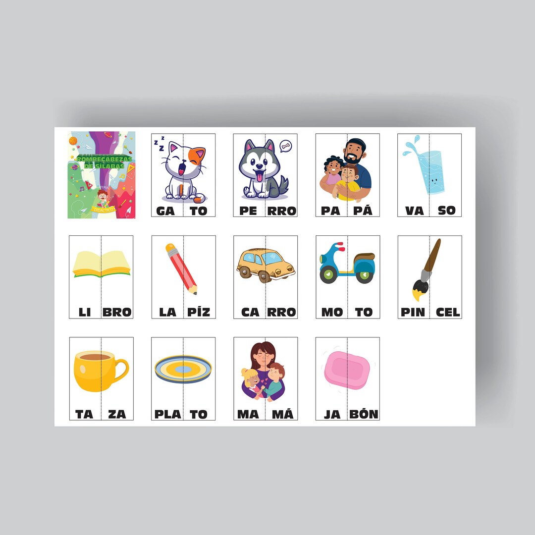 Preschool Syllable Puzzle More Than 10 Sheets of Kindergarten Material ...