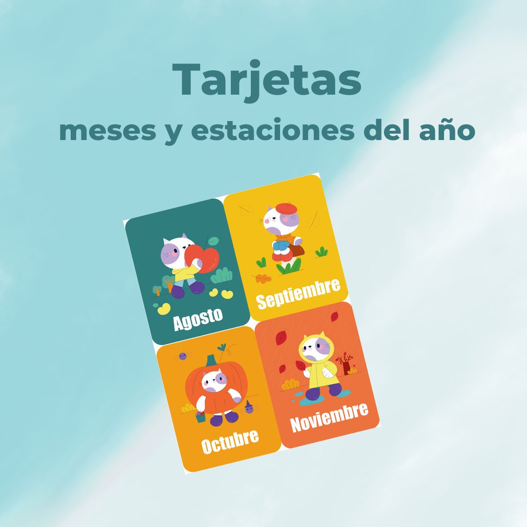 Cartes saisons de l’année, cartes mois de l’année, cartes Montessori ...