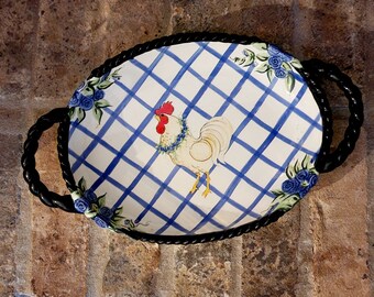 Blue Rooster Platter - Etsy