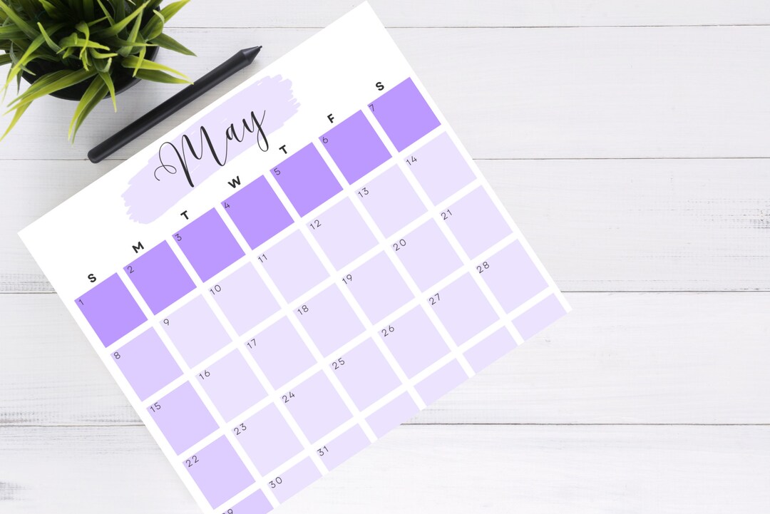 Purple Monthly Calendar Template - May to December 2022 - Personalize ...