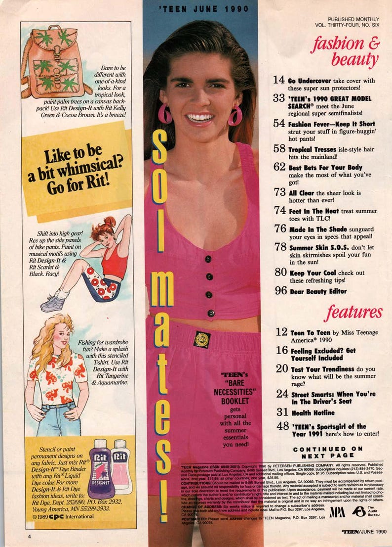 Teen Magazine - June 1990 -- FULL Vintage Magazine PDF - Digital ...
