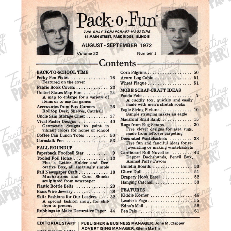 Pack-o-fun Aug-sept 1972 Vintage Craft Magazine PDF - Digital Product ...