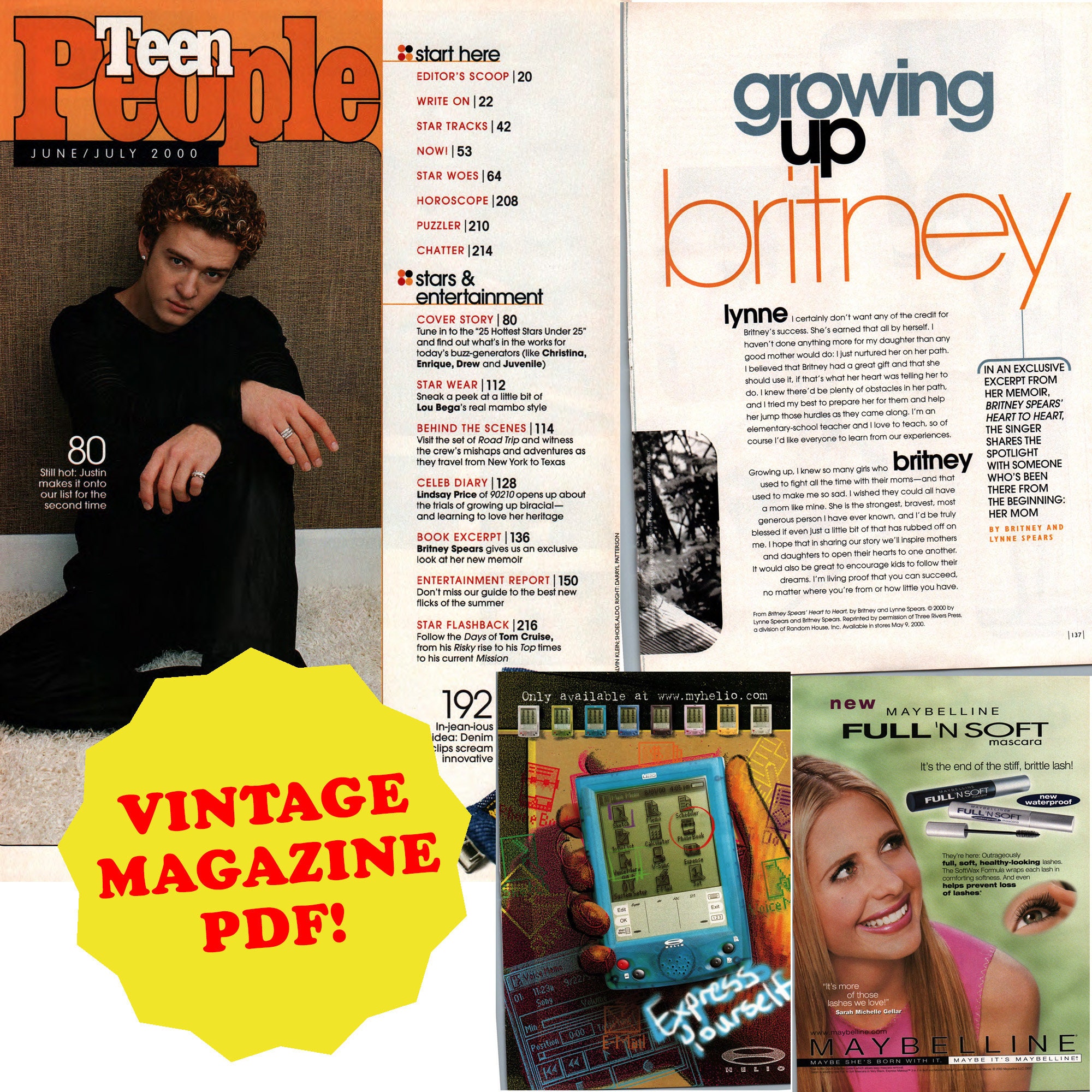 Teen People June/july 2000 FULL Vintage Magazine PDF - Digital Product ...