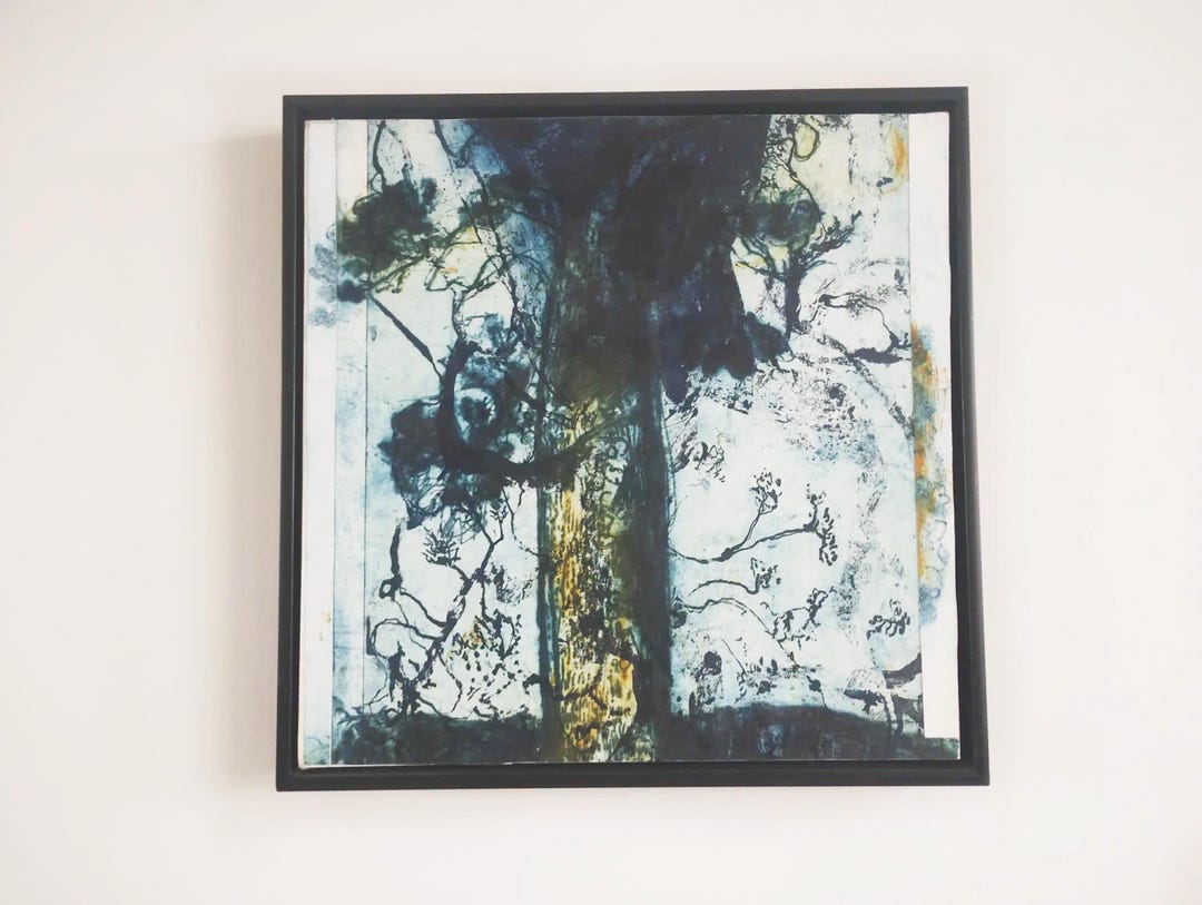 Bronwyn Alice Rees 'black Tree' Etching, Mid-century Modern Framed ...