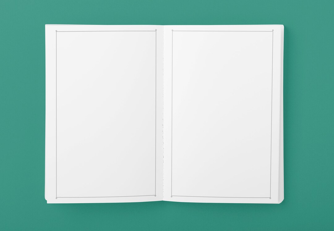 Minimalist Sketchbook Frame Template - 100 Pages 6x9 - KDP PDF - Etsy