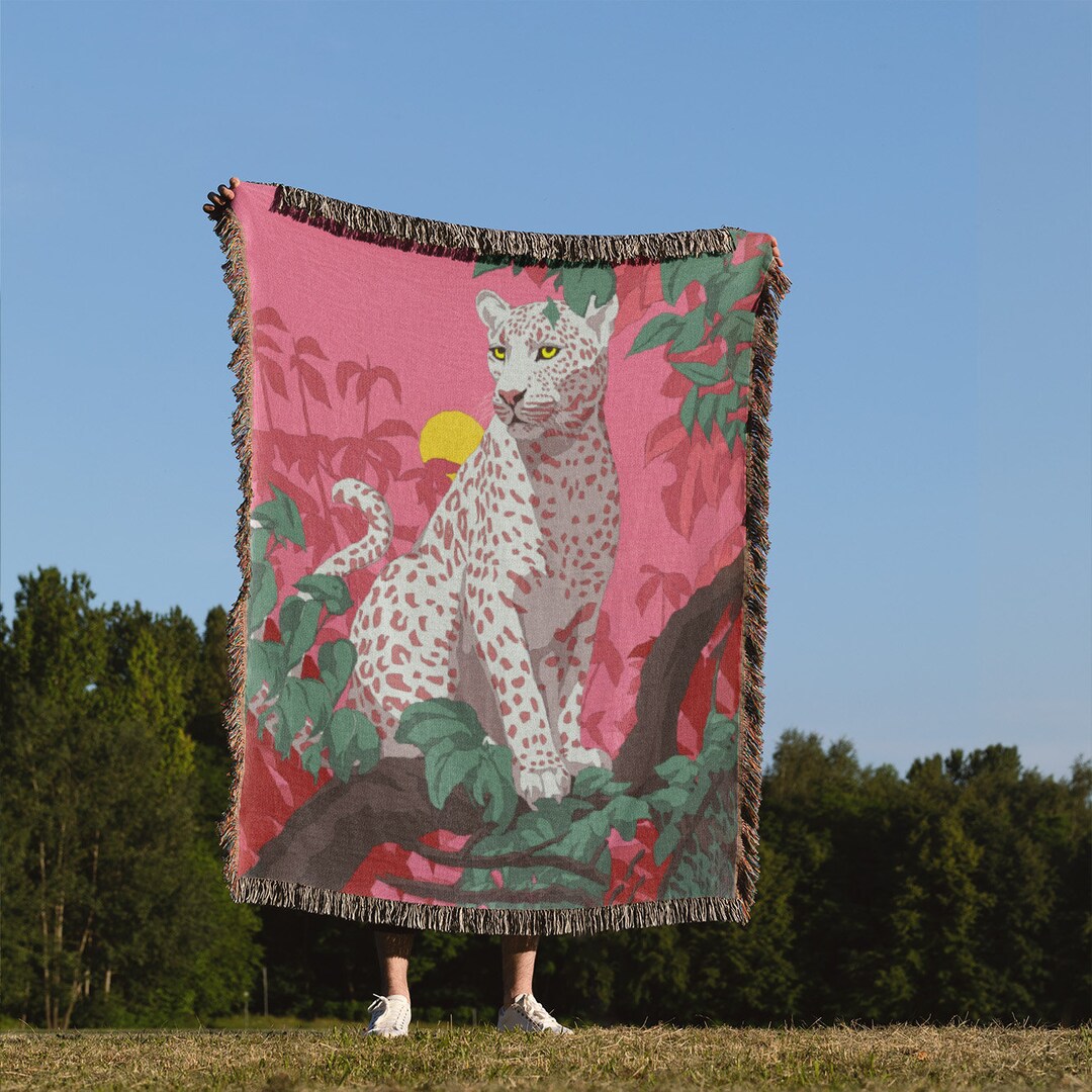 Cartoon Leopard Throws Blanket｜jungle Animal Tapestry｜retro Forest ...
