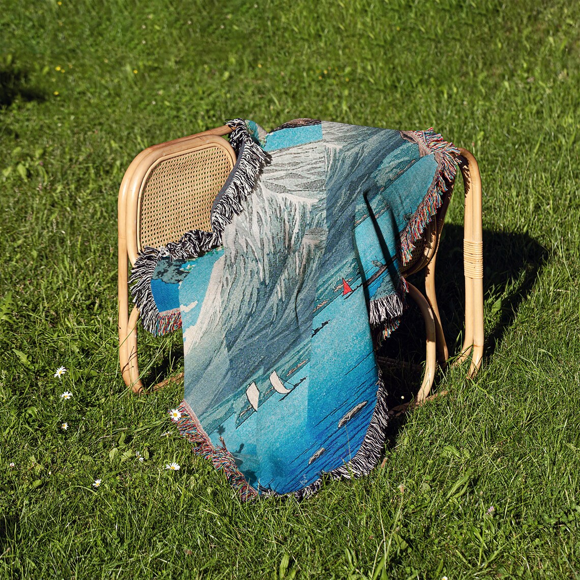 Famous Paintings Woven Throw, Mount Fuji From Lake Yamanaka Jacquard ...