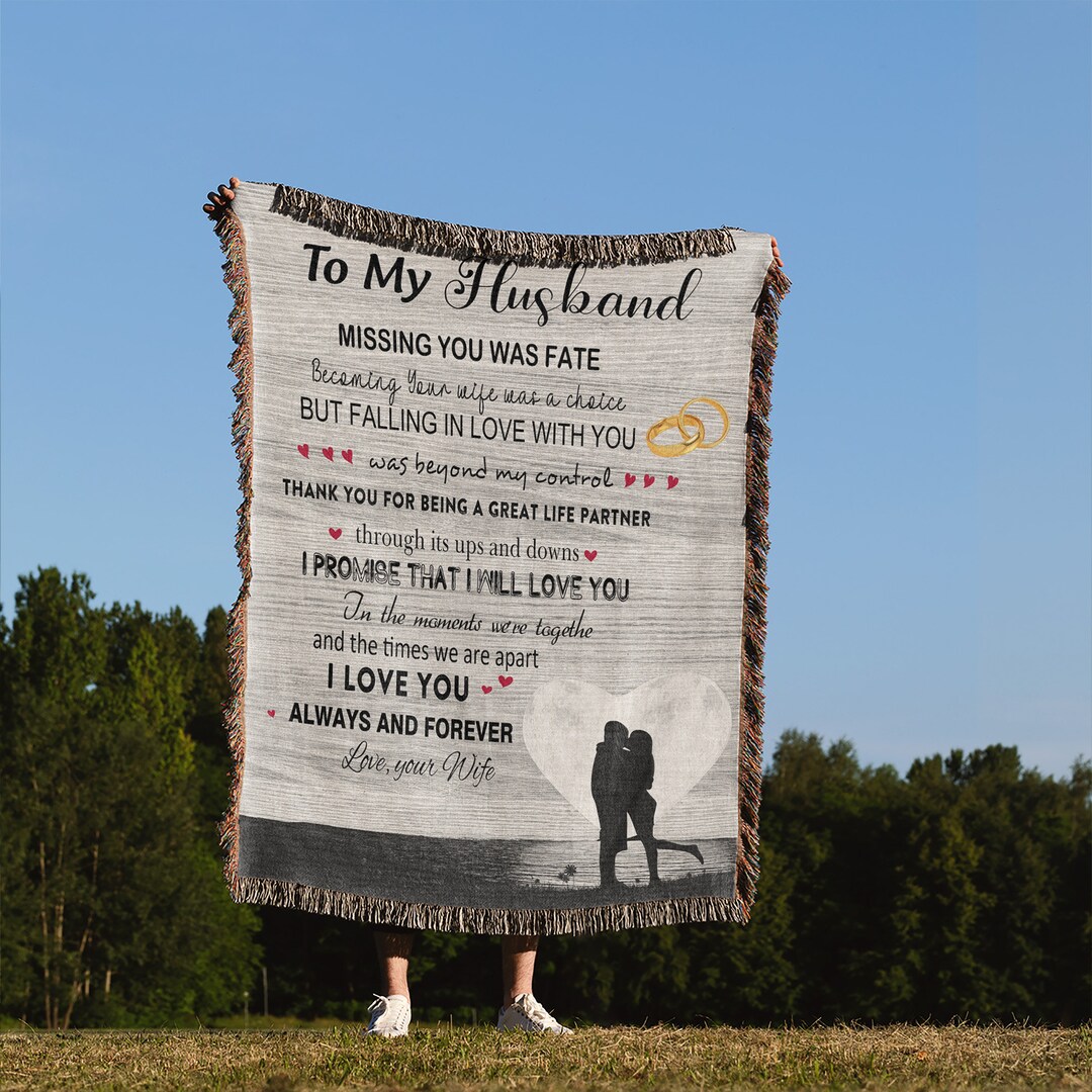 Personalized Text Woven Blanketcustomized Husband Exclusive ...