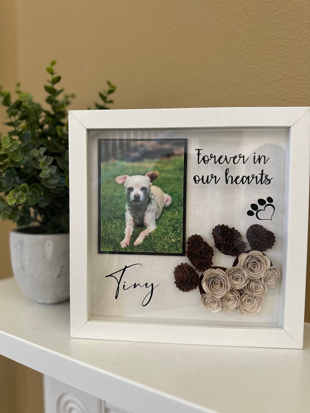 Personalized Pet Memorial Shadow Box, Pet Loss Sympathy Gifts, Pet ...