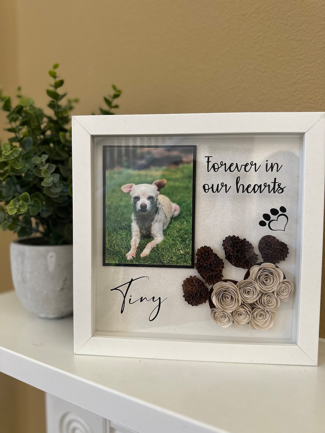 Personalized Pet Memorial Shadow Box, Pet Loss Sympathy Gifts, Pet ...