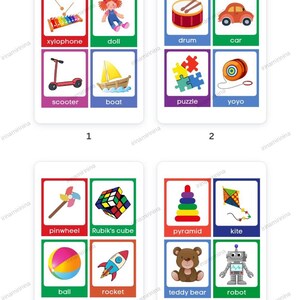 16 Digital Word Flashcards, Instant Download Educational Materials ...