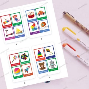 16 Digital Word Flashcards, Instant Download Educational Materials ...