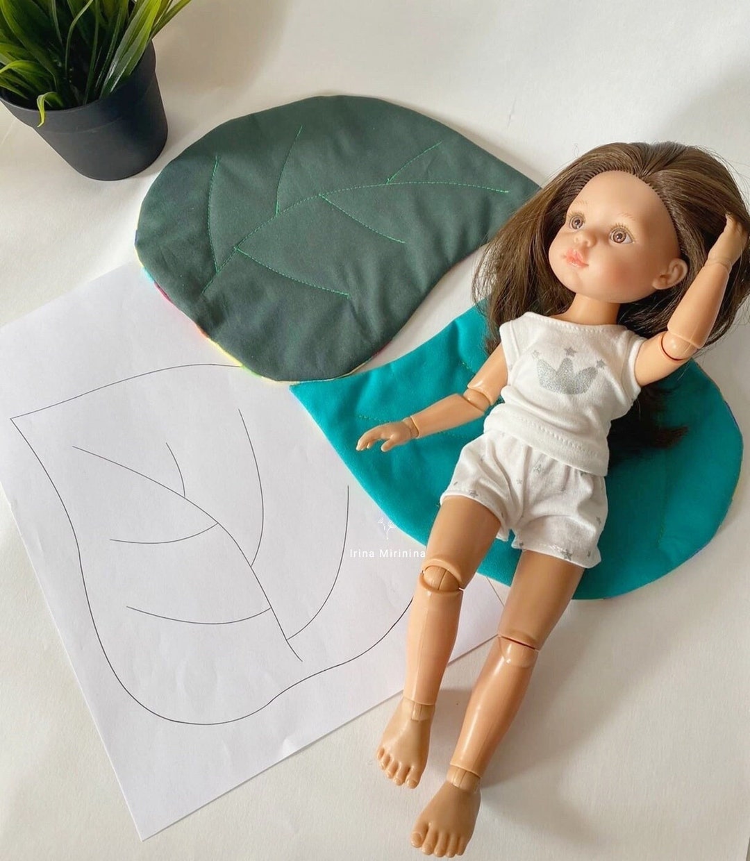 PDF Pattern for 12-13 Inch Dolls, Leaf Play Mat for Paola Reina Doll ...